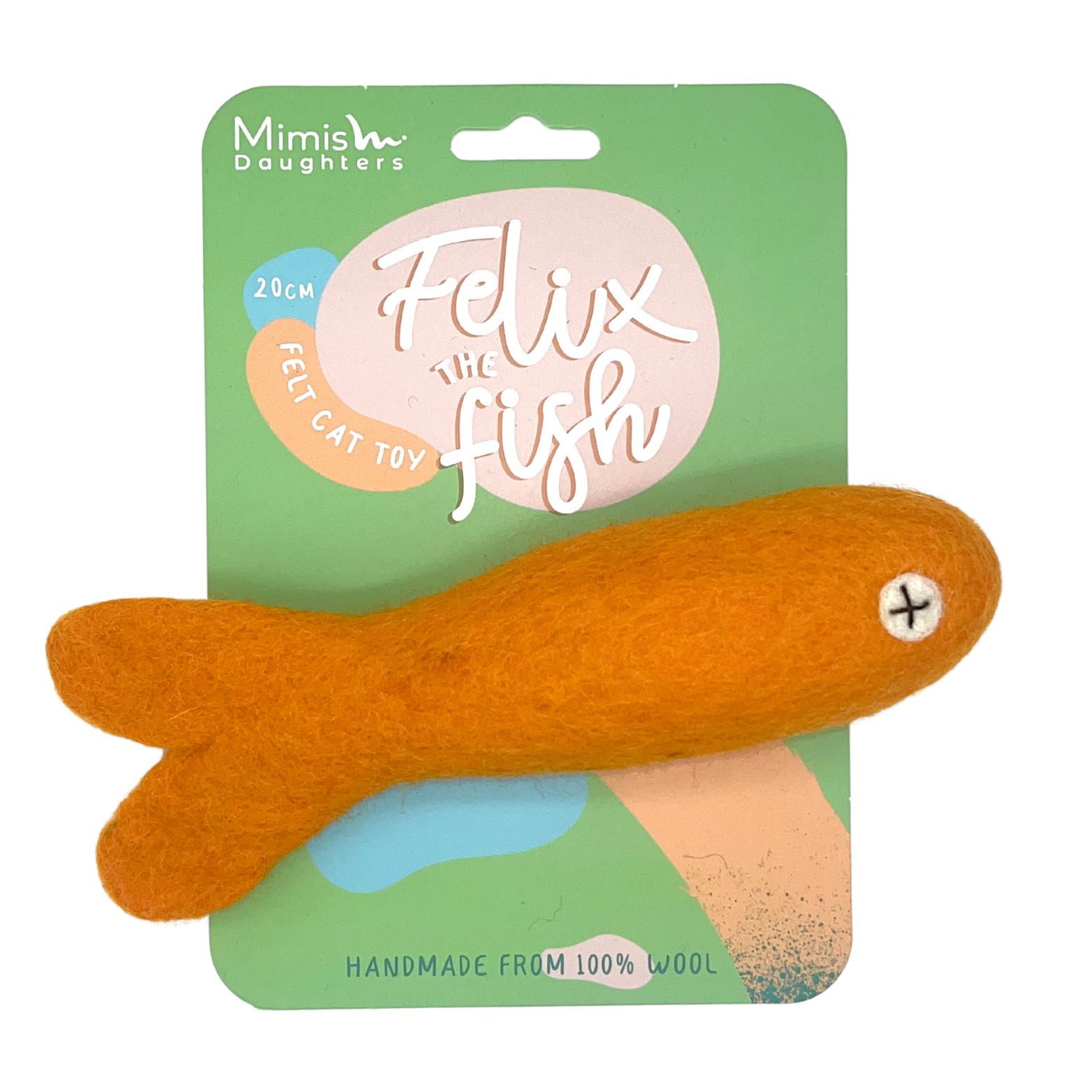 Felt Cat Toy - Felix the Fish 20cm | Mimis Daughters